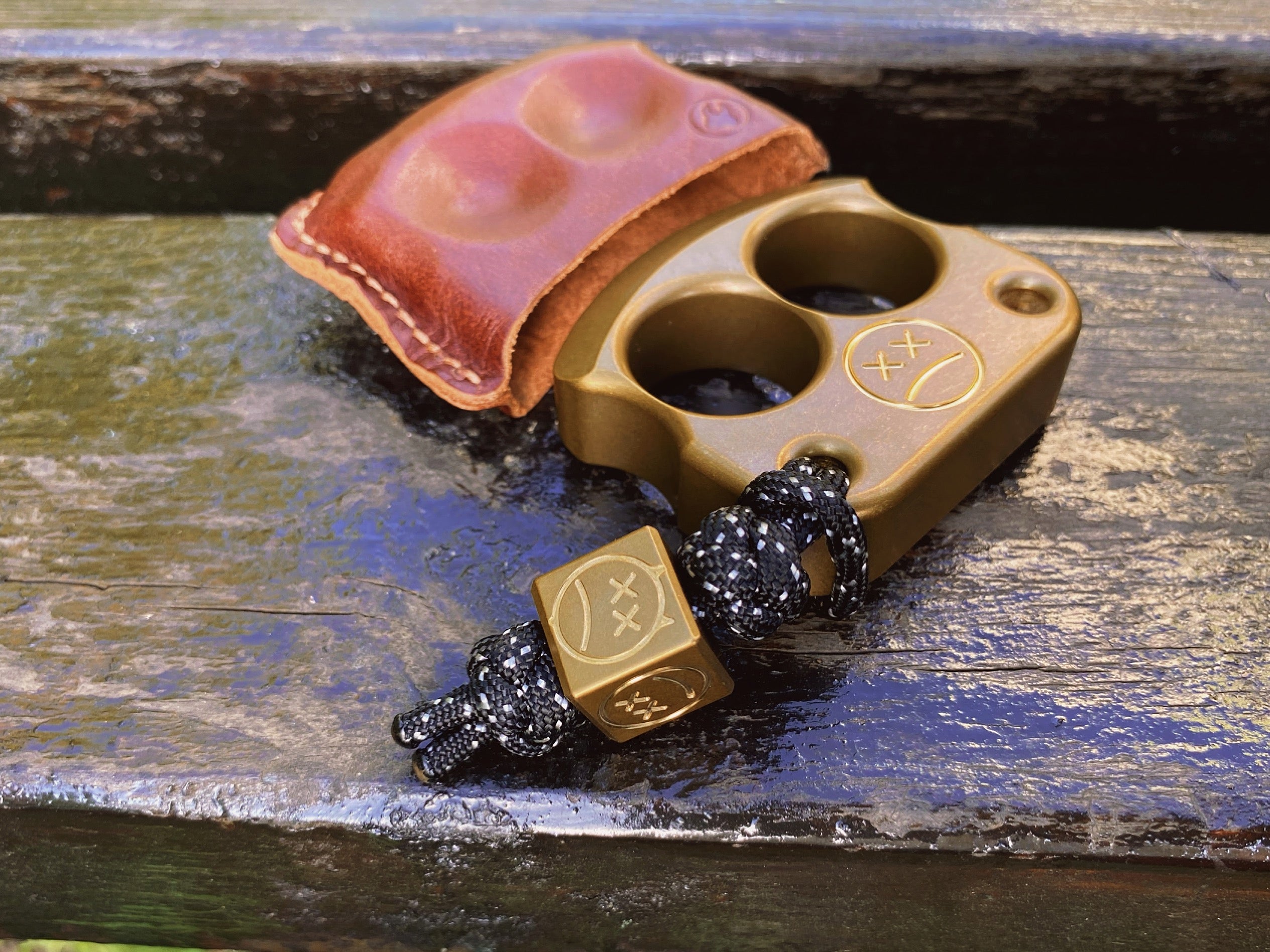 2 Finger EDC Knuck DFK 01 Stonewashed Brass – EDCCraft