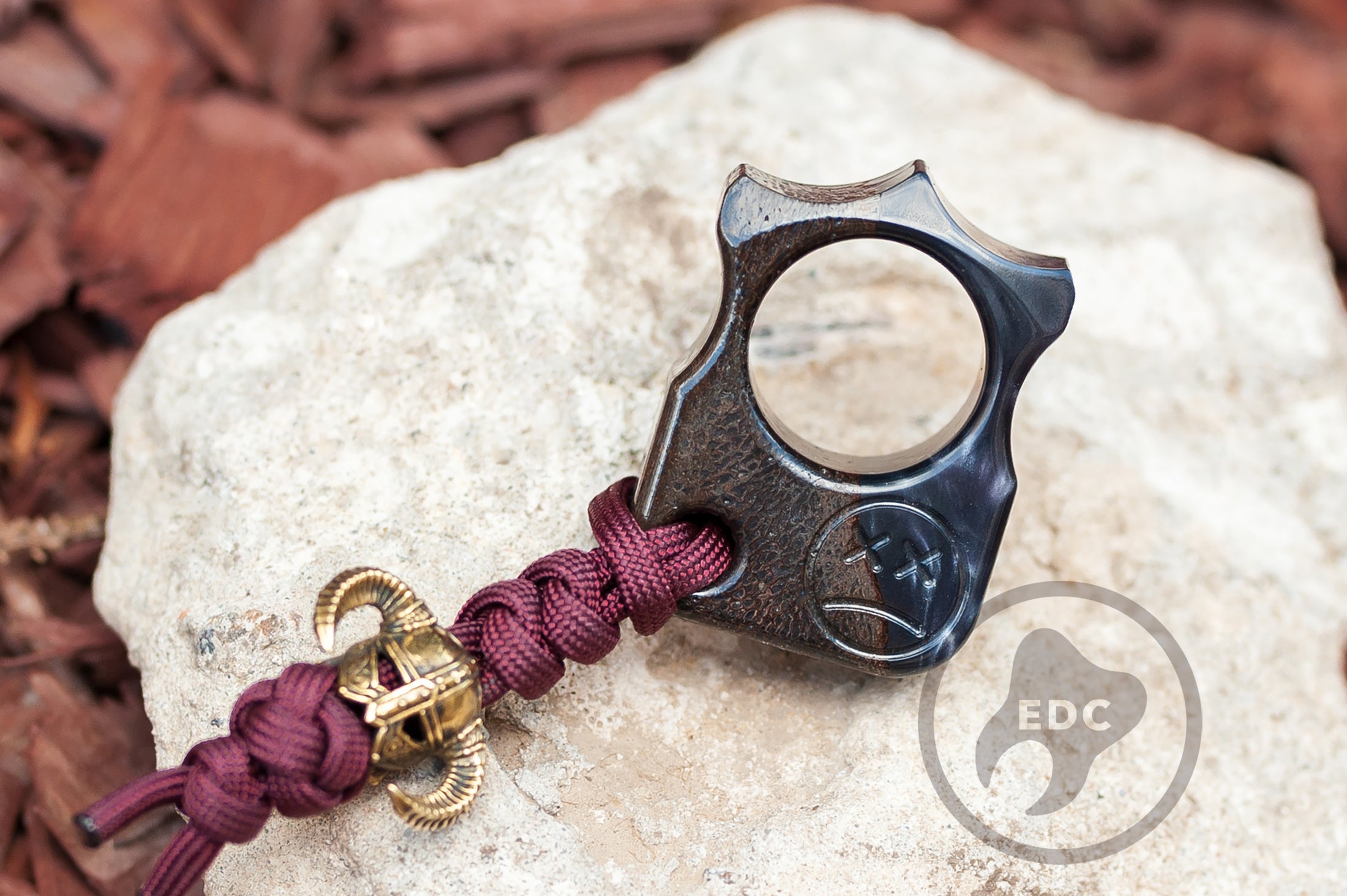 Set of Mammoth Tusk Single EDC Knuck SFK 03 & Brass Paracord Bead Drag ...